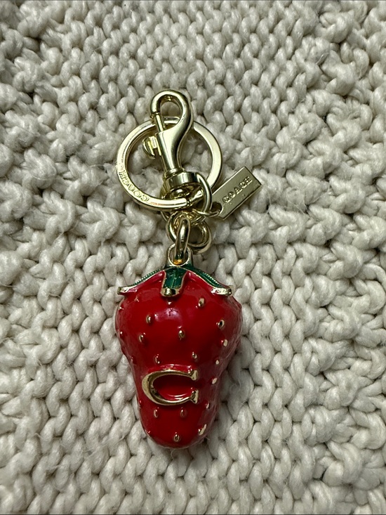 Coach | Accessories | Coach Red Strawberry Enamel Key Charm With Gold ...